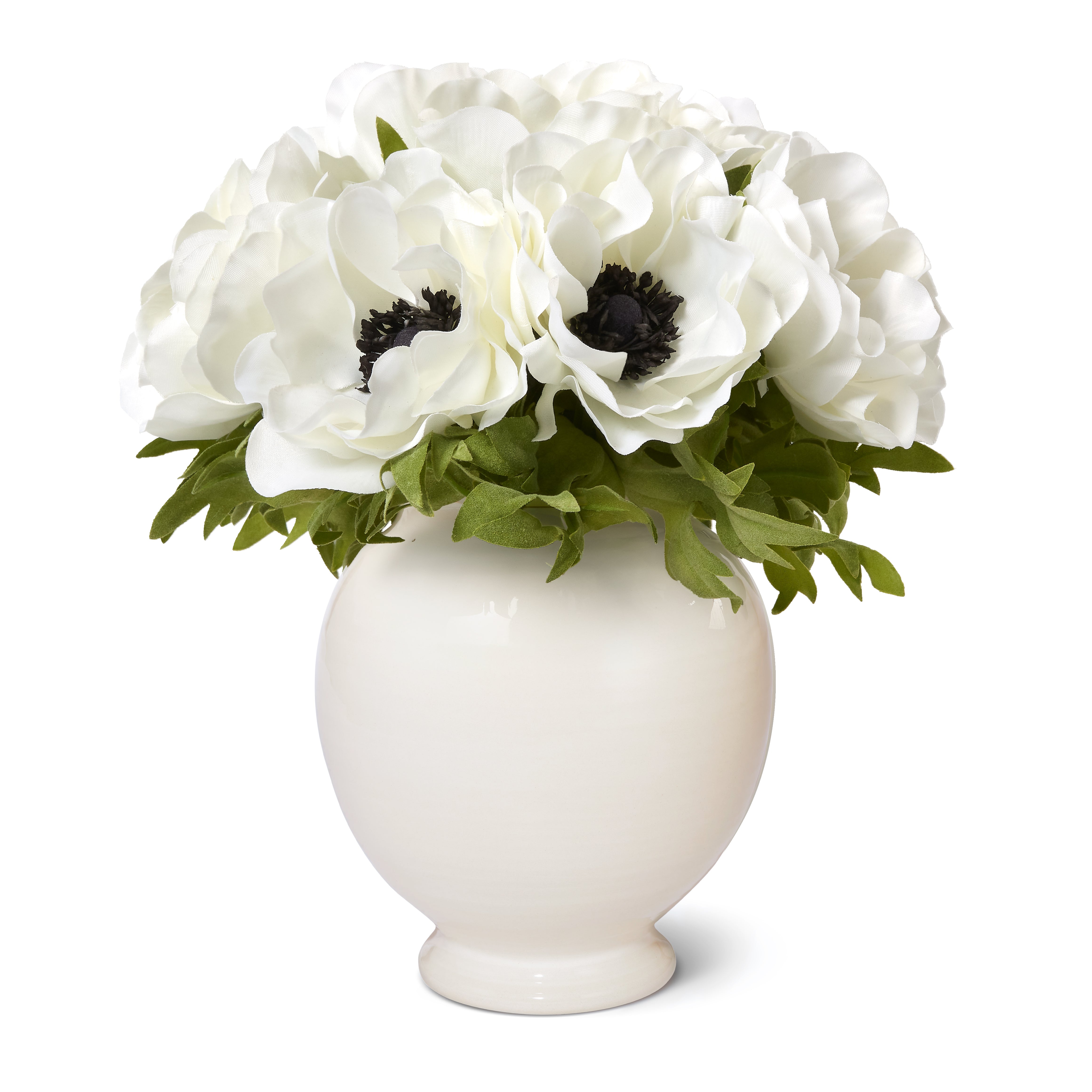 White Anemones in Siena Vase, Cream – Diane James Home
